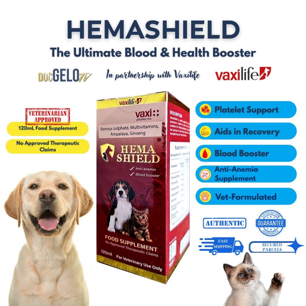HEMASHIELD Anti-anemia and Blood Booster for Dogs & Cats 120mL | Shopee ...