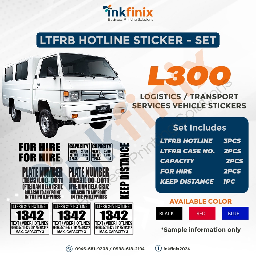 LTFRB Car Sticker Decals/Vinyl Cut Out - Case Number, For Hire, Keep ...