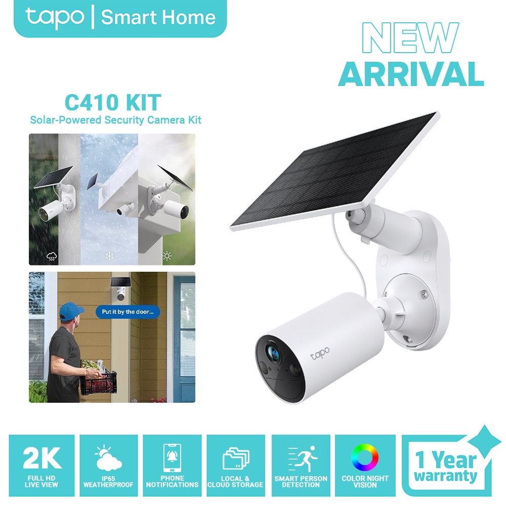 TP-Link Tapo C410 Kit 2K 3MP Solar-Powered Outdoor WiFi IP Security ...