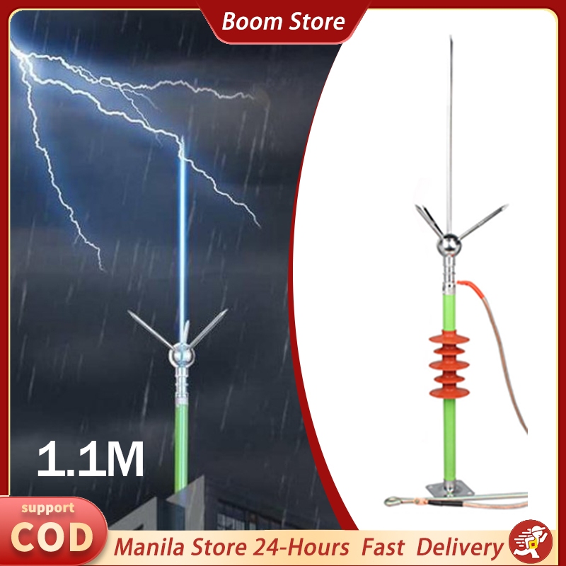 Lightning Rod Arrester 1.1m Insulated Lightning Rod Grounding Outdoor ...