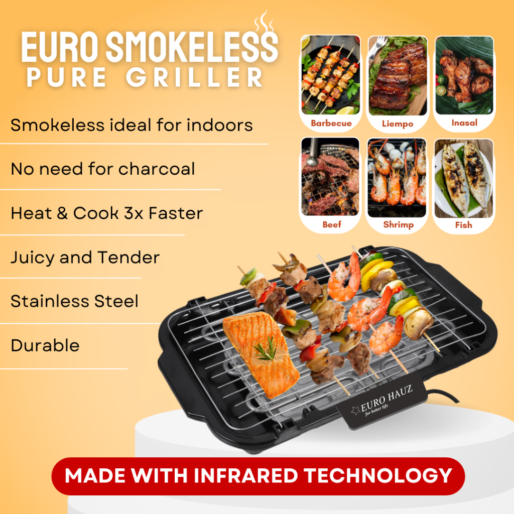 Eurohauz Smokeless Griller with FREEBIES | Shopee Philippines