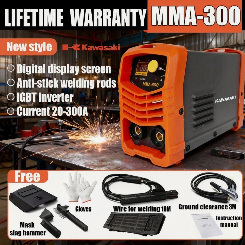 Kawasaki 200A/300A MINI Welding Machine with 2 Welding Cables Free ...