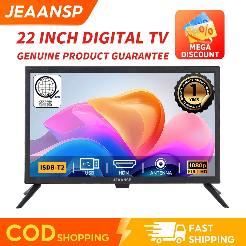 JEAANSP Digital TV 22 Inch Murang telebisyon Flat Screen(AV+TV+PC)24 ...