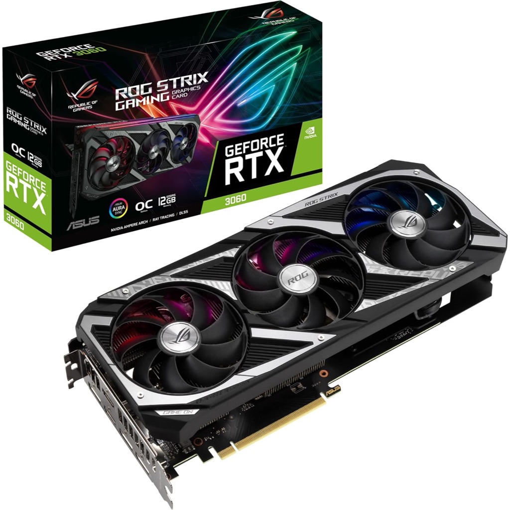 ASUS ROG Strix NVIDIA GeForce RTX 3060 V2 OC Edition Gaming Graphics ...