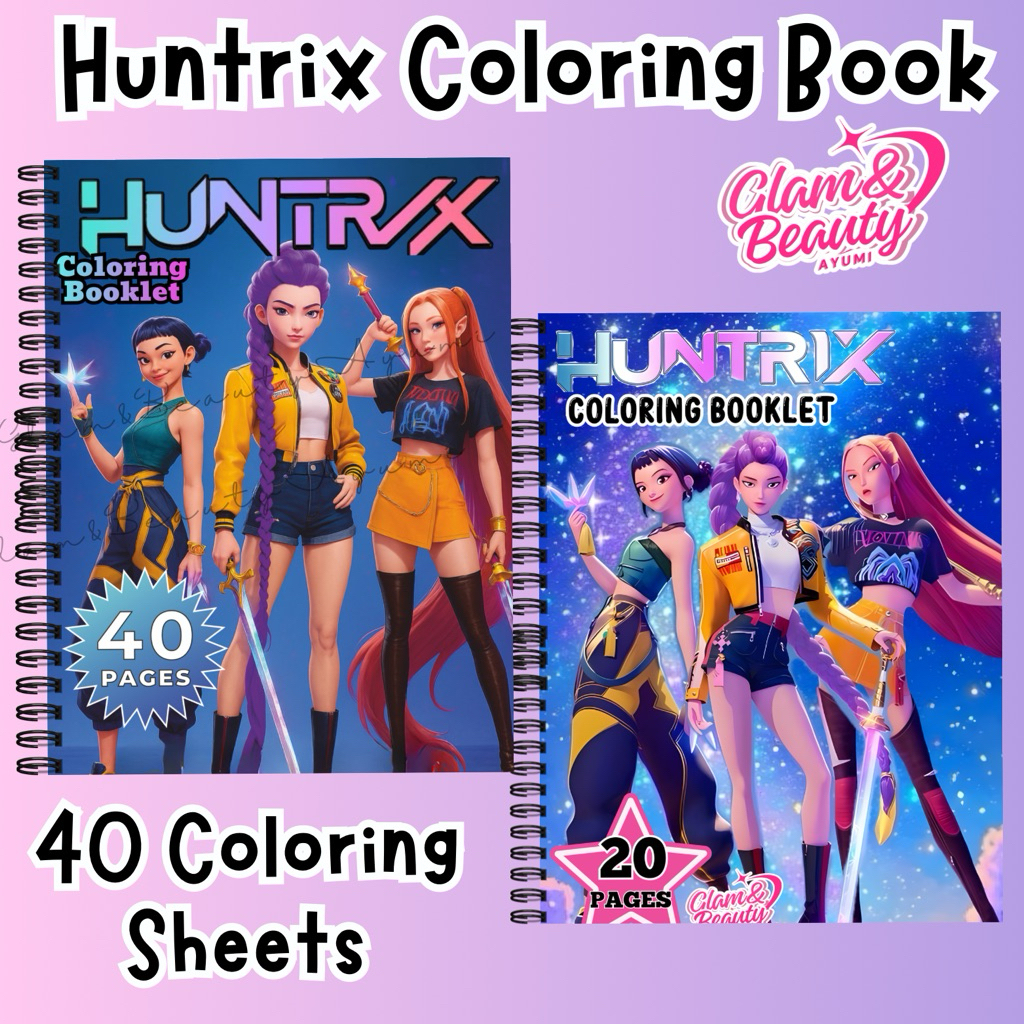 HUNTRIX Kpop Demon Hunters COLORING Notebook for Kids - 40 Pages ...