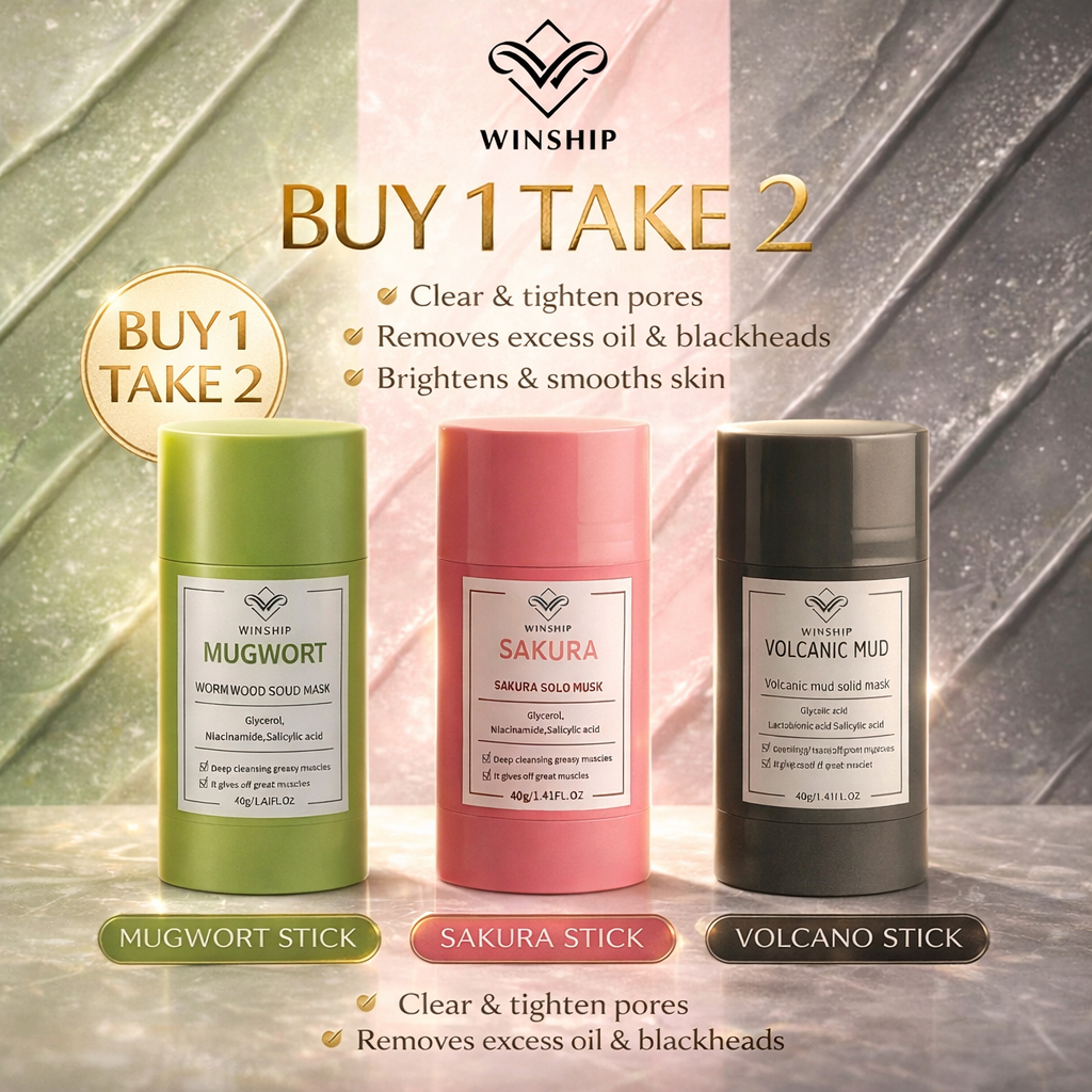 BUY 1 TAKE 2 WINSHIP Clay Mask Stick 3*40g Mugwort Volcano Sakura ...