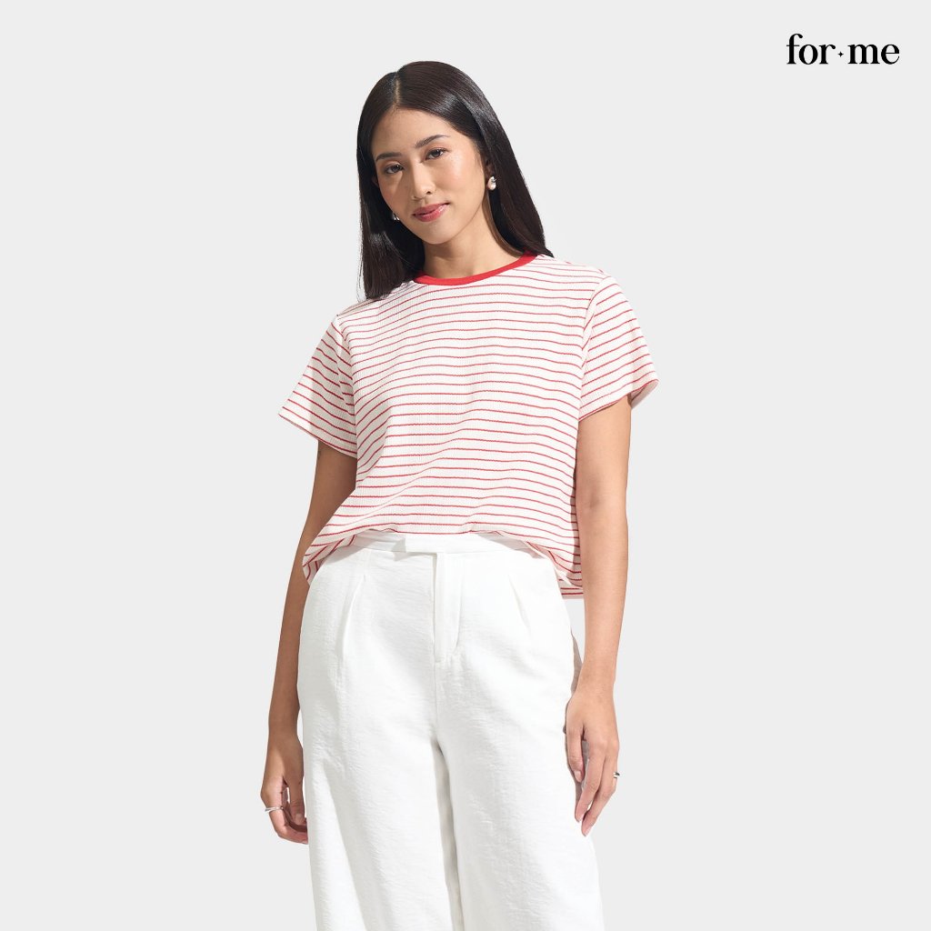 ForMe Boxy Striped Tee T-Shirt For Women | Shopee Philippines