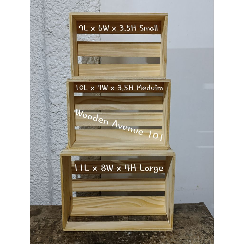 wooden crates 10L X 7W X 3H Meduim | Shopee Philippines