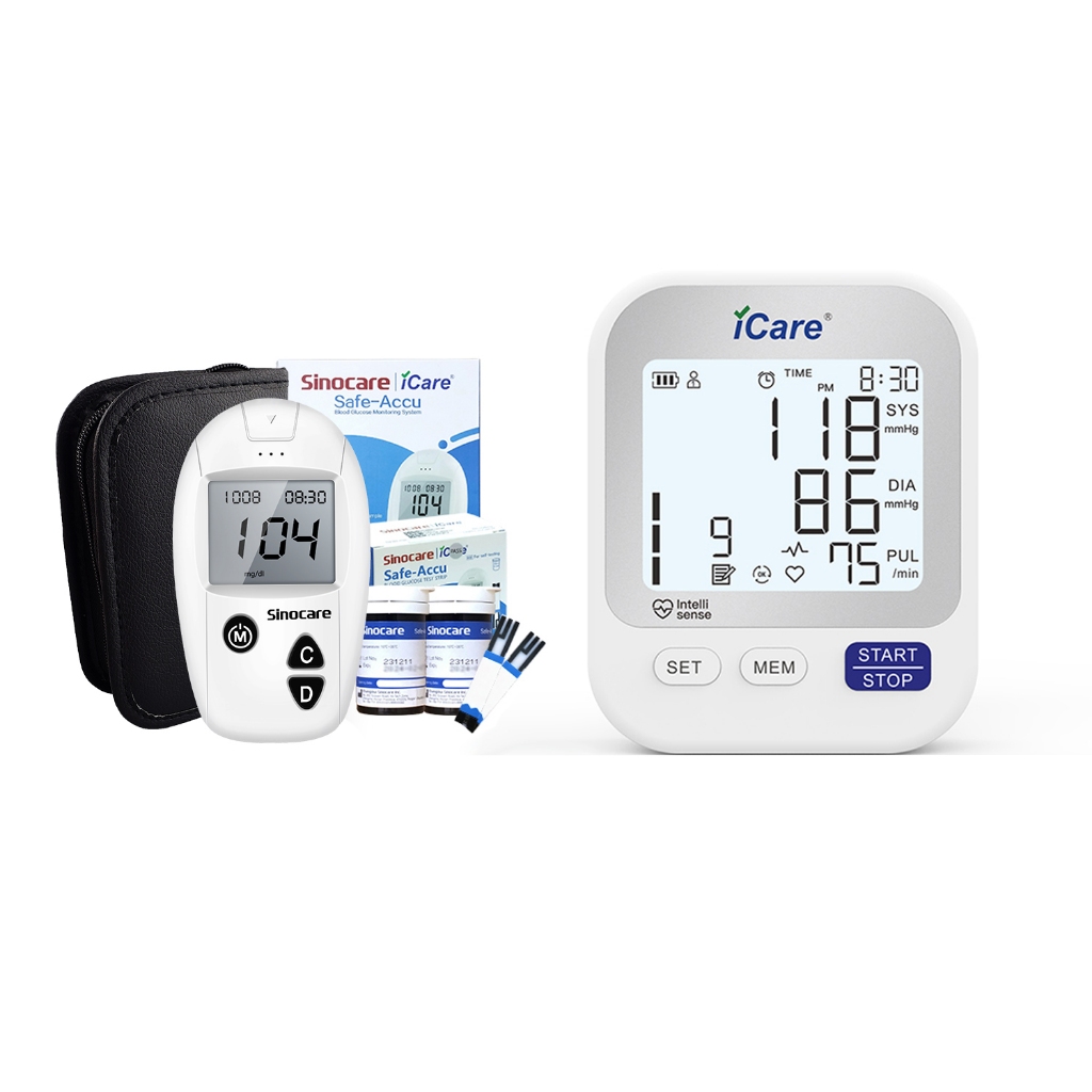 iCare Bundle Deal 21 SA50 Blood Glucose Meter + CK239 Blood Pressure ...