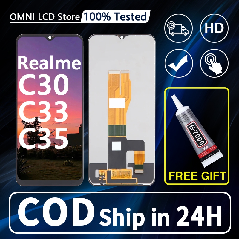 LCD For Realme C30/C33/C35/C33(2023) set full screen replacement ...