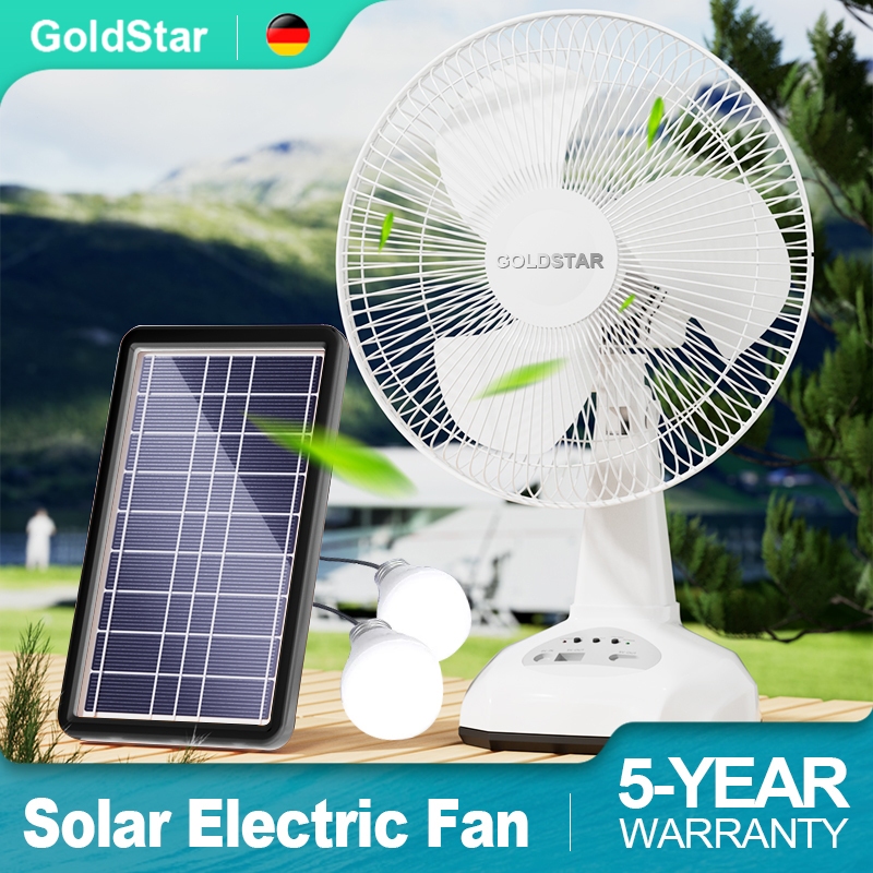 Gold Star Solar Electric Fan Solar Rechargeable Solar Table Fan Solar ...