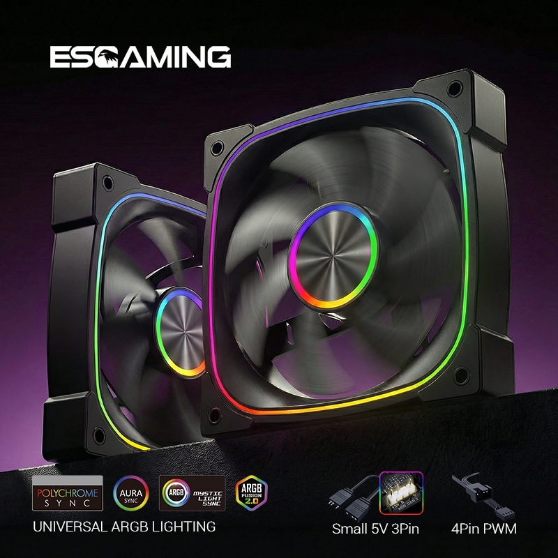 ESGAMING LUX ARGB CPU Fan Infinite Mirror Lighting PC Fan 5V 3PIN ...