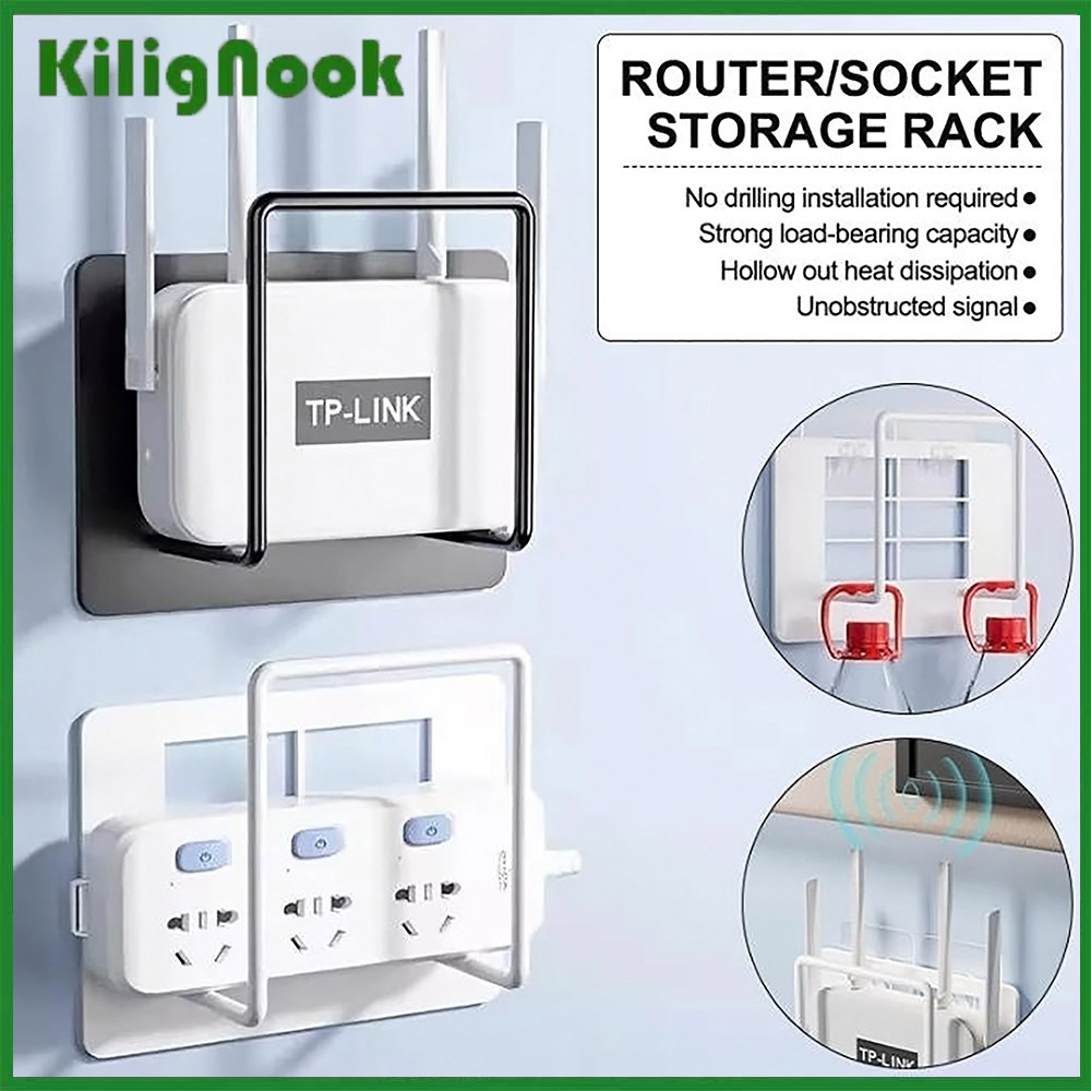 2026 Wall Mount Router Stand - Punch-Free WiFi Modem Storage Rack with ...