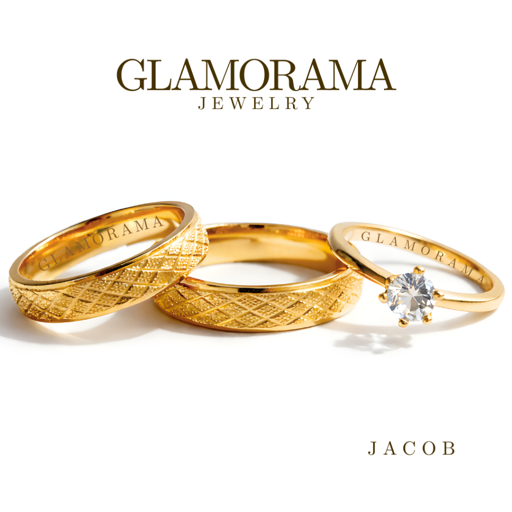 Glamorama Couple Rings: "Jacob" Engagement & Wedding Ring Set (Free ...