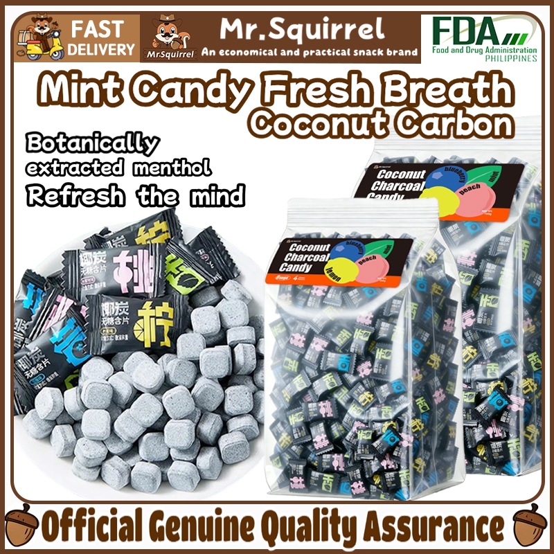 500pcs Sugar Free Coconut Charcoal Mint Candy For Fresh Breath Mixed ...
