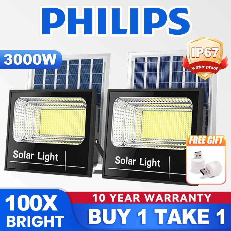 Solar Light BUY 1 TAKE 1 3000W Outdoor LED Light Solar Flood Light ...