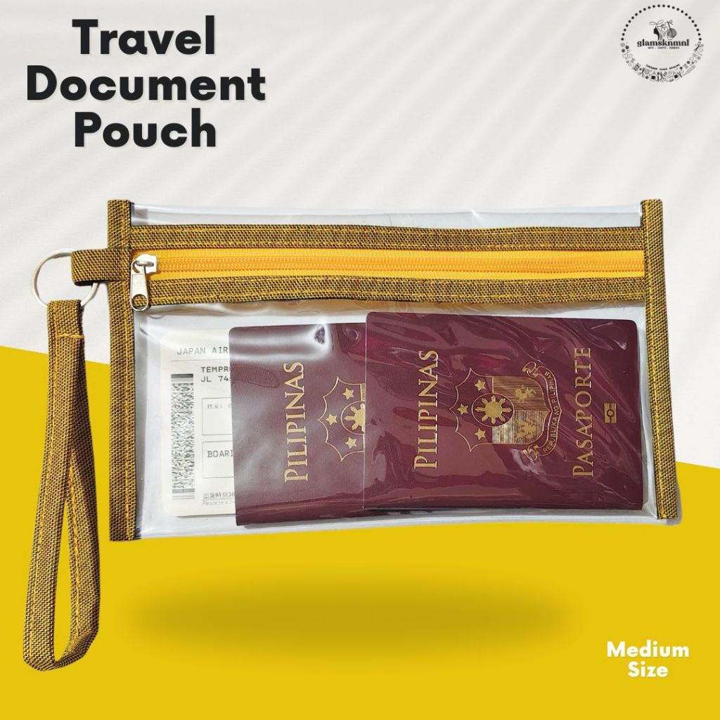 Glamsknmnl Travel Pouch MEDIUM Golden Yellow | Shopee Philippines