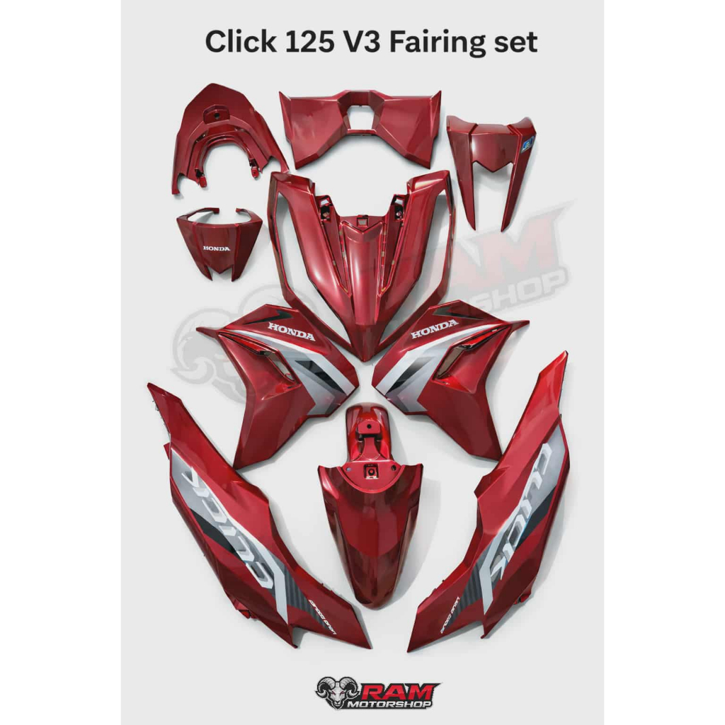 HONDA GENUINE FAIRINGS FOR CLICK 125 V3(Pearl Crimson Red) | Shopee ...