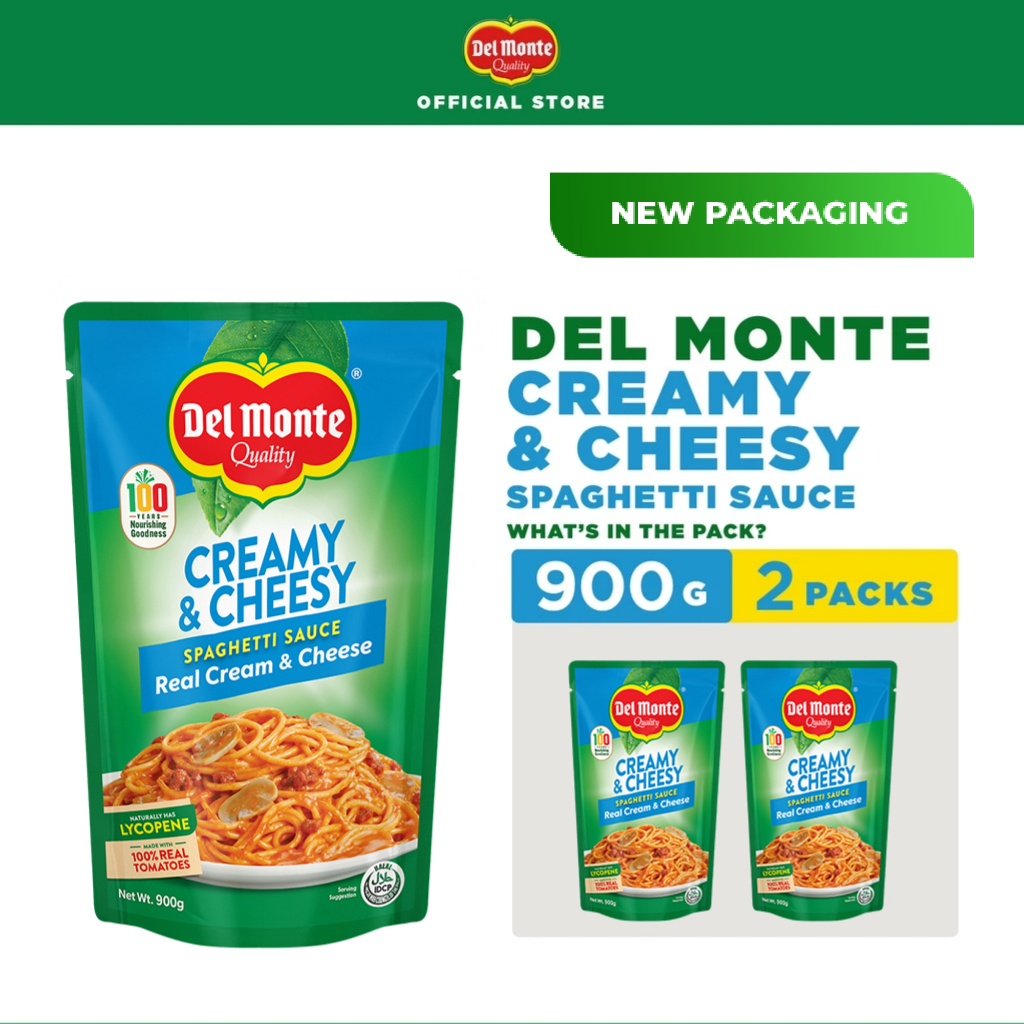 DEL MONTE Creamy & Cheesy Spaghetti Sauce - 900g x2 (32 servings save ...