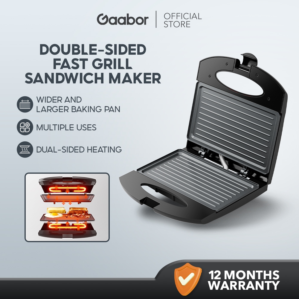 【New】Gaabor Sandwich Maker Portable Multi-Function Toaster Frying Pan ...