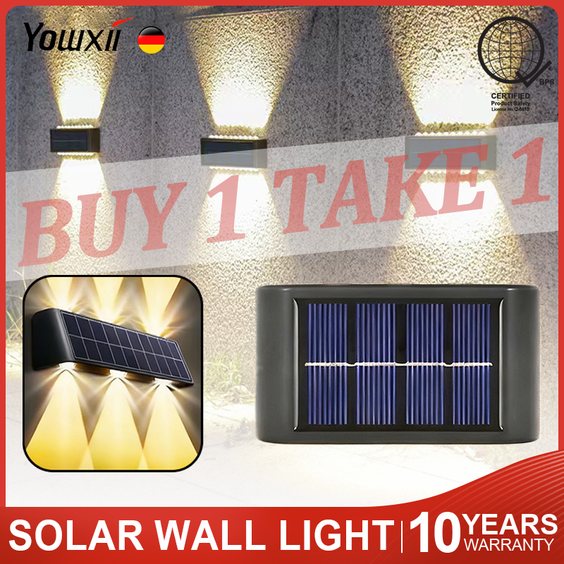 Yowxii 4-16LED Solar Wall Light Outdoor Waterproof Garden Decoration ...
