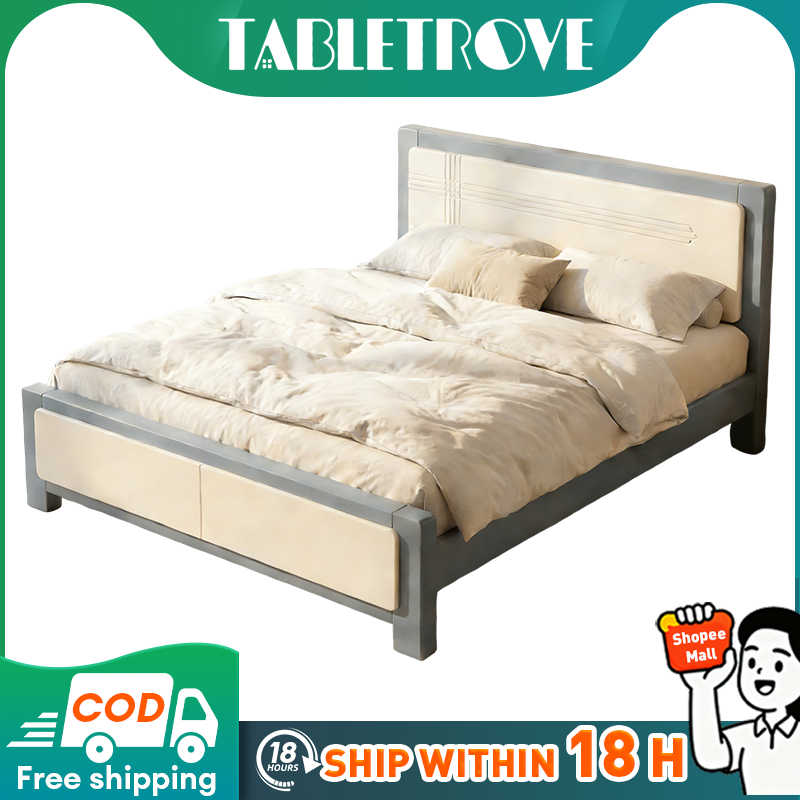 TABLETROVE Heavy Duty Pine Wood Bed Frame Sturdy Support Legs Quiet ...