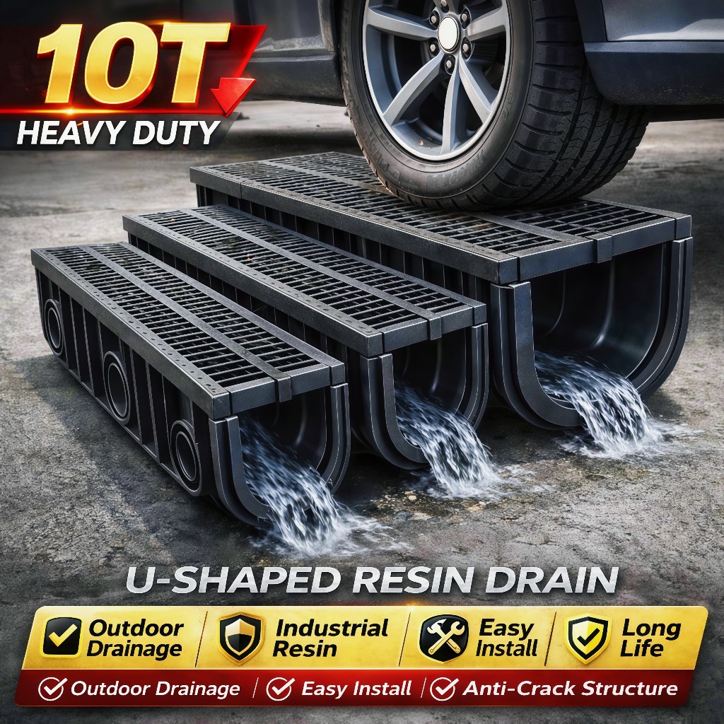 U Shape Resin Trench Drain Channel Outdoor Floor Drain Heavy Duty ...
