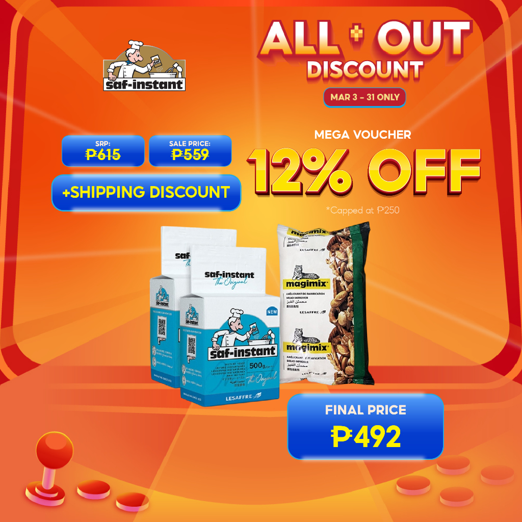 (BUNDLE) Lesaffre Saf-Instant Blue Instant Dry Yeast 500g X2 Plus ...