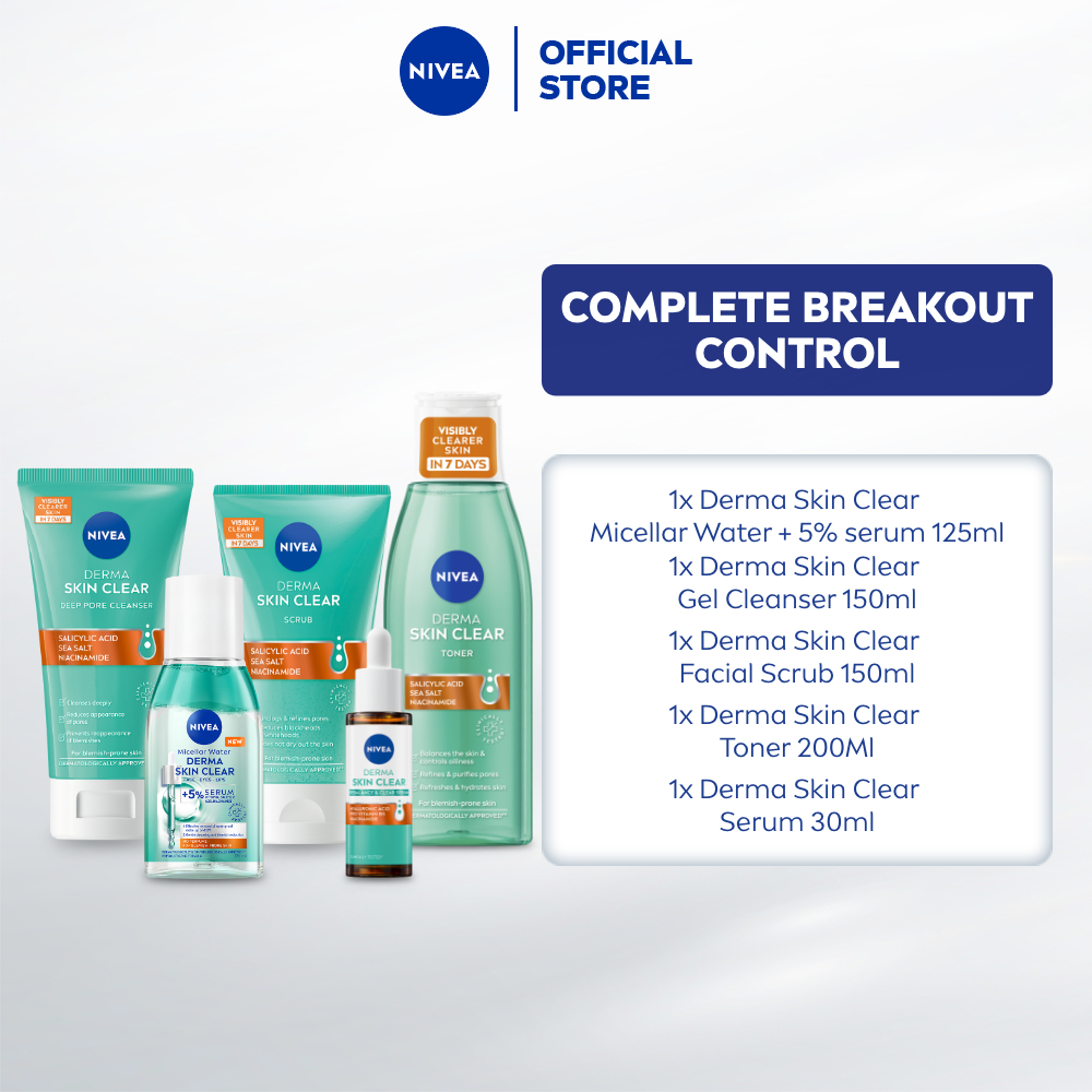 NIVEA Derma Skin Clear Serum-Infused Micellar Water + Total Derma ...