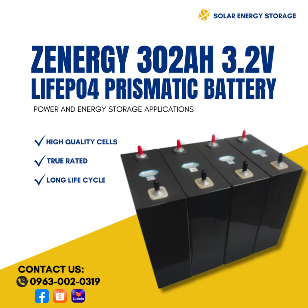 ZENERGY 302AH Lifepo4 Battery 3.2v Lithium Ion Prismatic Cell - Solar ...