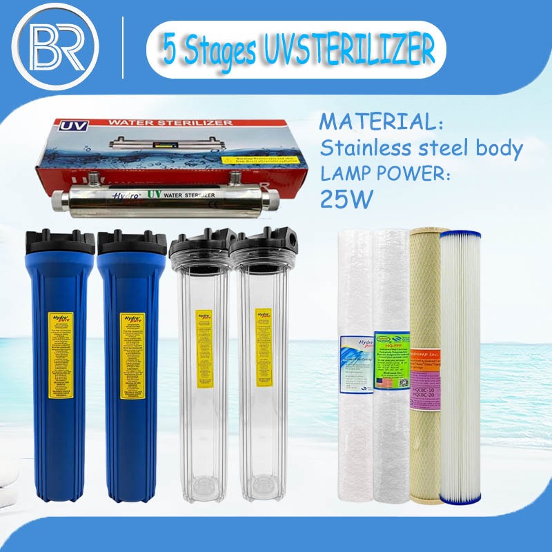 Hydropure Water Filter Deep Well 3/4/5 Stage with UV Sterilizer 25w 20 ...
