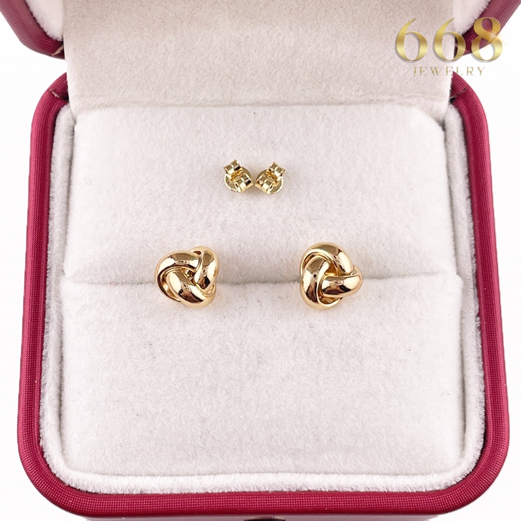 Pawnable 18K Saudi Gold Trinity Love Knot Earrings | Shopee Philippines