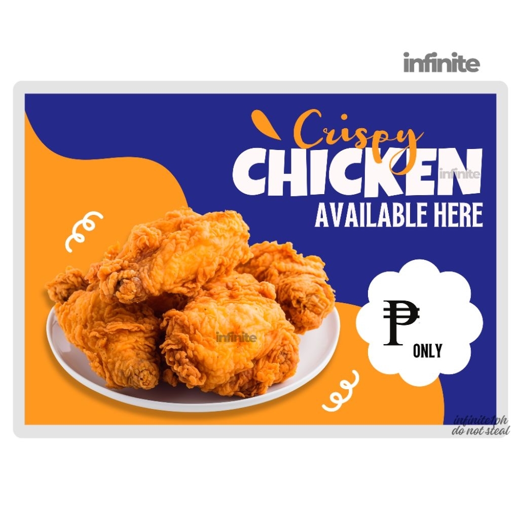 Crispy Chicken Available Here - Laminated Sign Signage A4/A5 Size ...