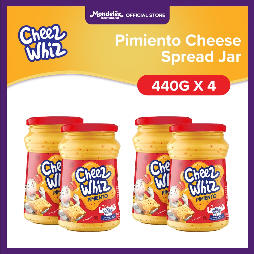 Cheez Whiz Jar - Pimiento Cheese Spread 440g (Set of 4) | Shopee ...