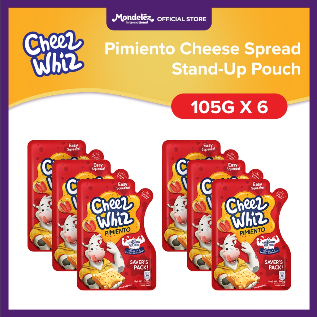 Cheez Whiz Pouch - Pimiento Cheese Spread 105g (Set of 6) | Shopee ...