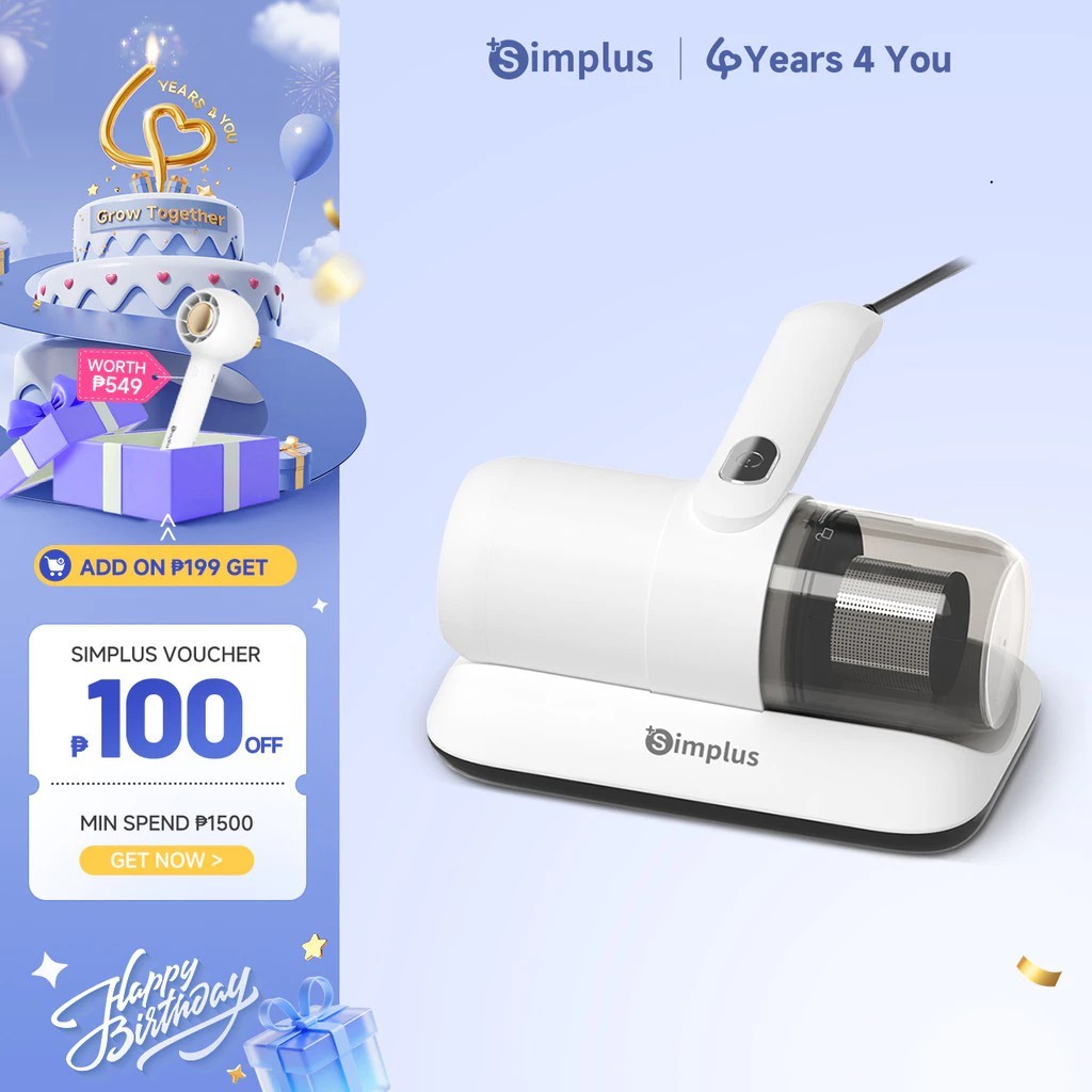 Simplus Dust Mite Vacuum Cleaner For Bed and Sofa With 3-Stage ...