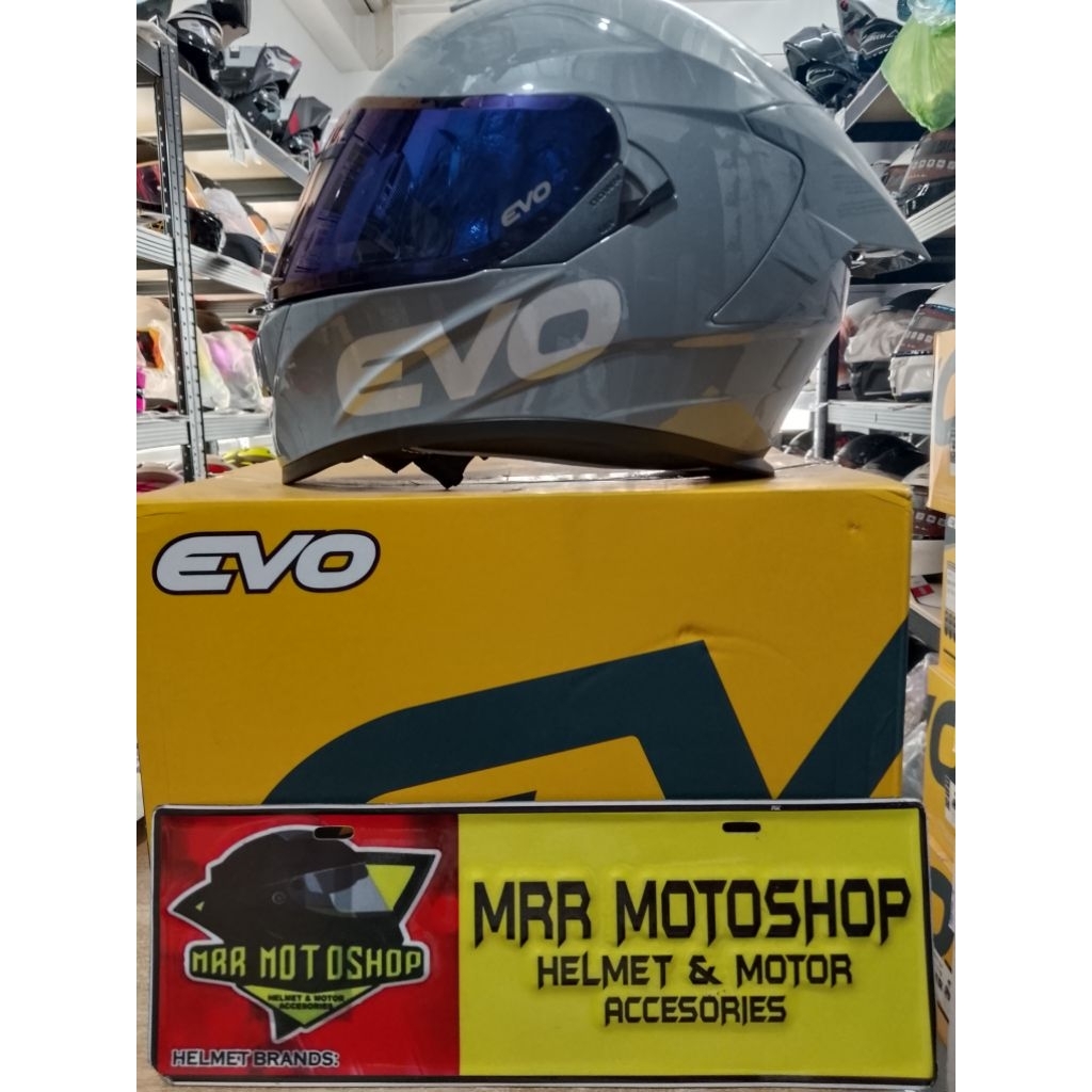 Evo GT pro cool gray fullface helmet | Shopee Philippines