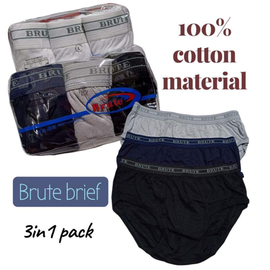 BRUTE BRIEF 3in1 pack for mens | Shopee Philippines