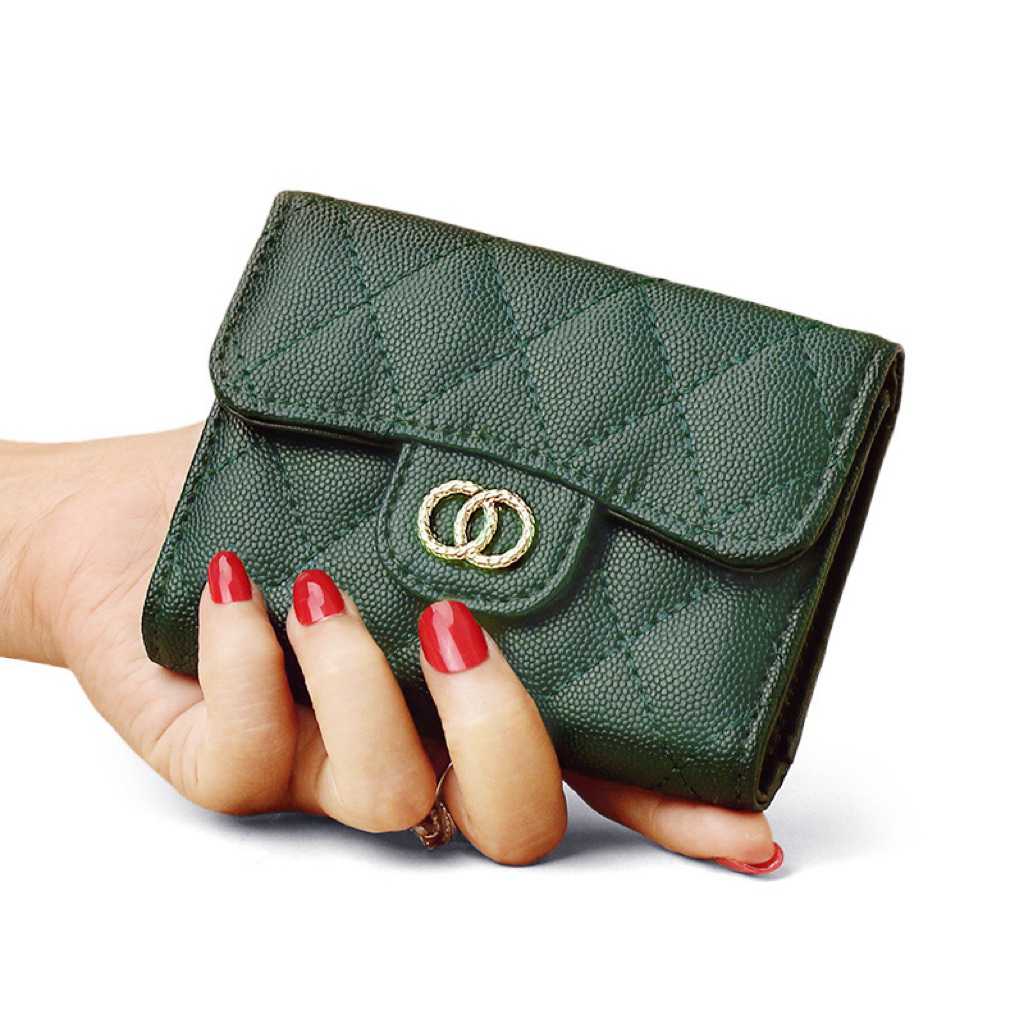 JYS Women's PU leather short wallet with multiple cards and coin ...