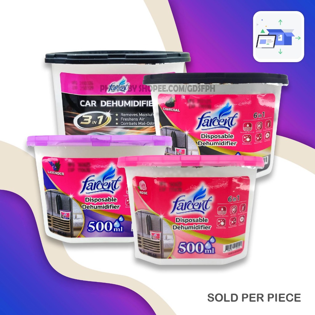 Farcent 6 in 1 Disposable Dehumidifier or 3 in 1 Car Dehumidifier 500ml gds41207 | Shopee ...