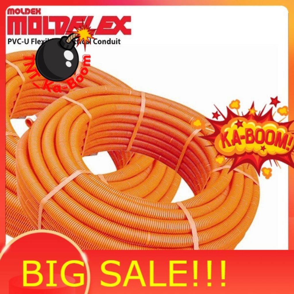 FLEXIBLE HOSE ELECTRICAL ORANGE CONDUIT 1/2" 3/4" PER METER | Shopee ...