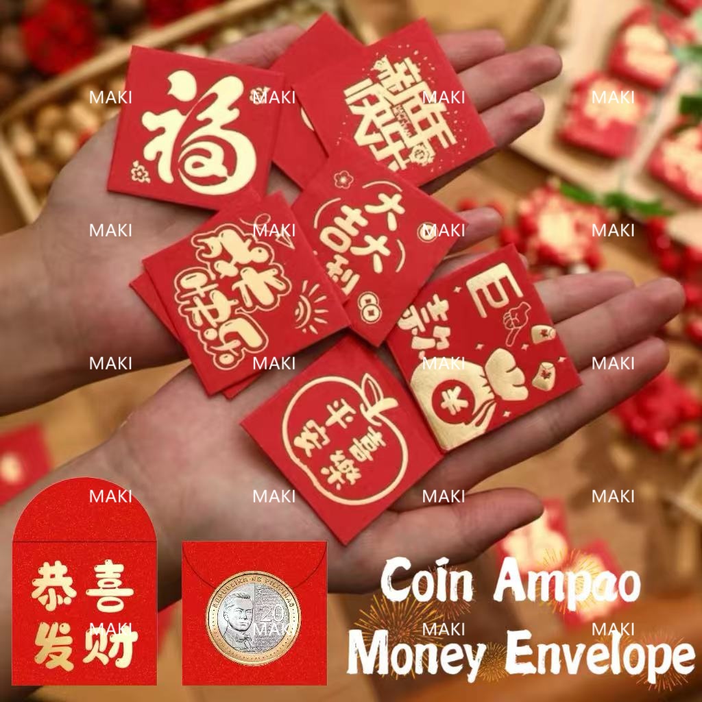 30pcs Thick Mini Ampao Money Packet,Coin Angpao Money Envelope,Chinese Ampao Money Envelope Red ...