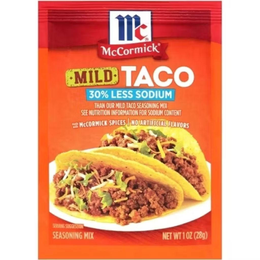 MCCORMICK MILD TACO SEASONING MIX 28G USA IMPORT – 30% LESS SODIUM ...