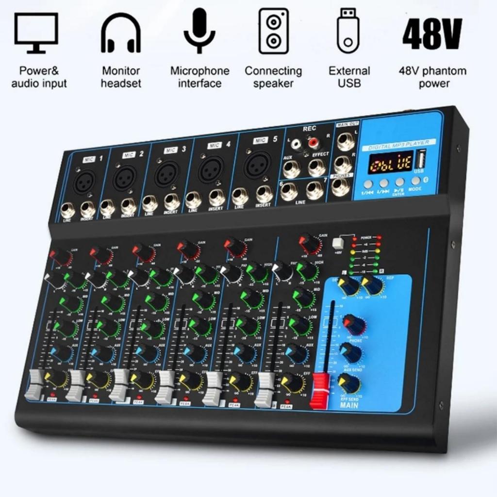 Professional Audio Mixer F4/F7-USB 4/7-channel built-in EQ/recording ...