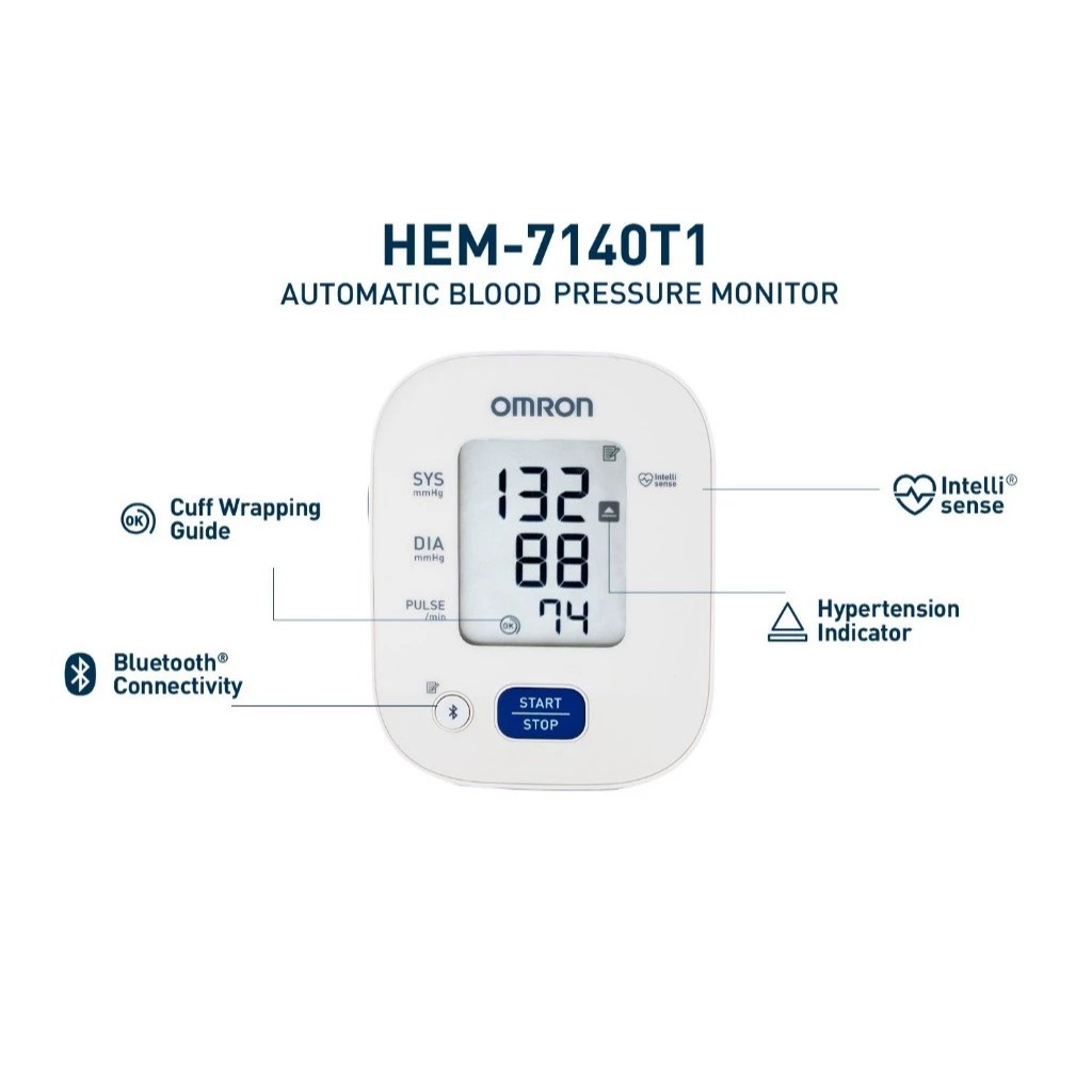 Omron HEM-7140T1 Automatic Upper Arm Blood Pressure Monitor BP BPM Digital with Bluetooth ...