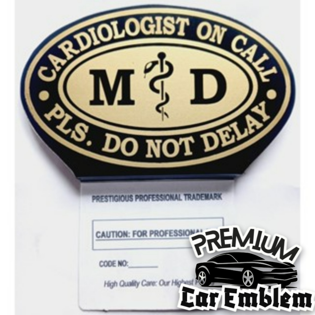 MD CARDIOLOGIST ON CALL CAR EMBLEM Black Background | Shopee Philippines