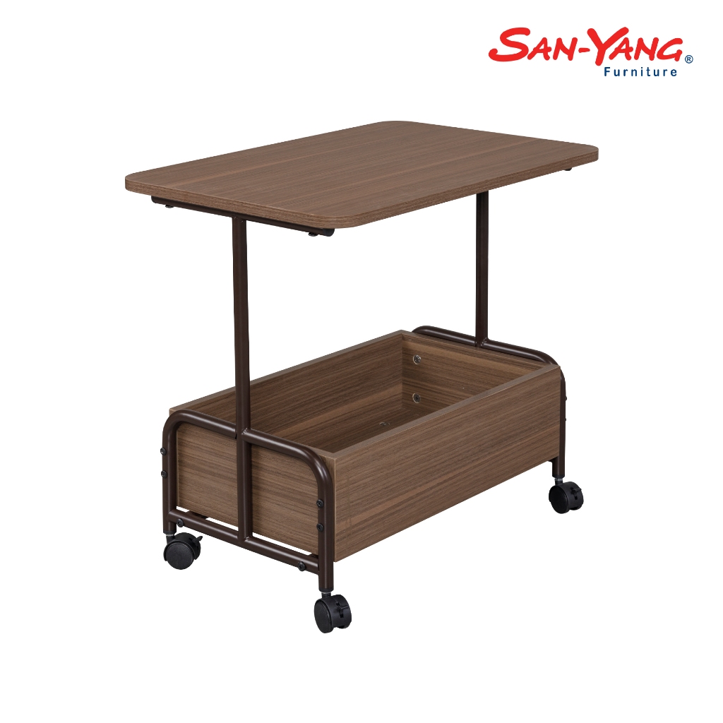 Side Table with Wheels Birch and Coffee 201297 | Shopee Philippines