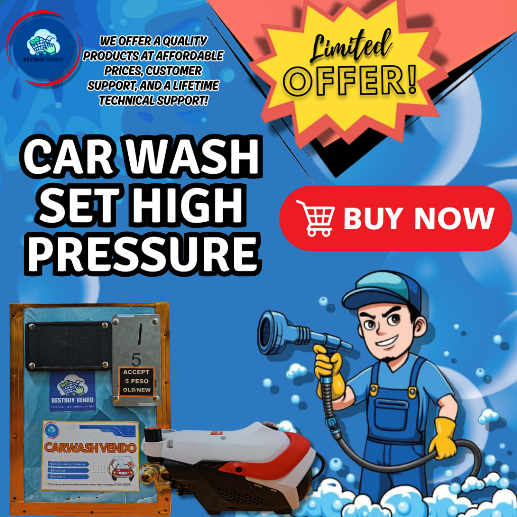 HIGH PRESSURE CAR WASH SET VENDO MACHINE COMPLETE SET | Shopee Philippines