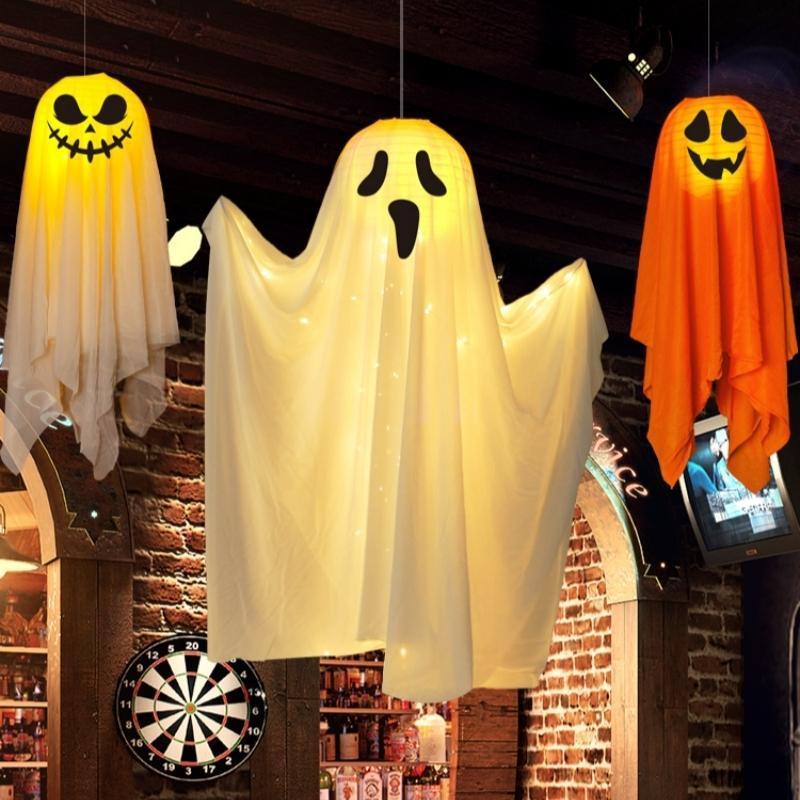 LED Glowing Ghosts Halloween Lights Outdoor Hanging Decoration for ...