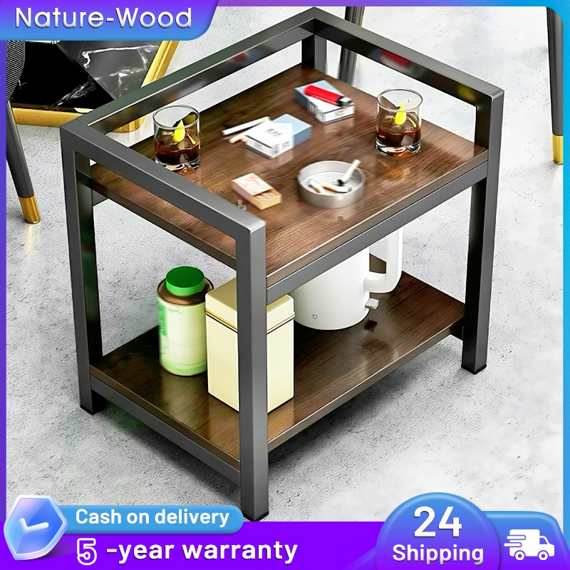 Simple Tea Table Sofa Side Table Stand Storage Rack Floor Bookshelf ...